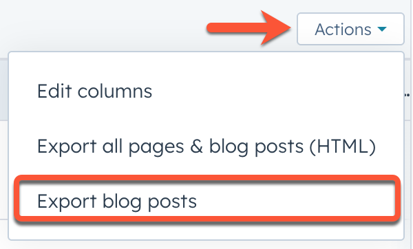 Exportar contenidos y datos web
